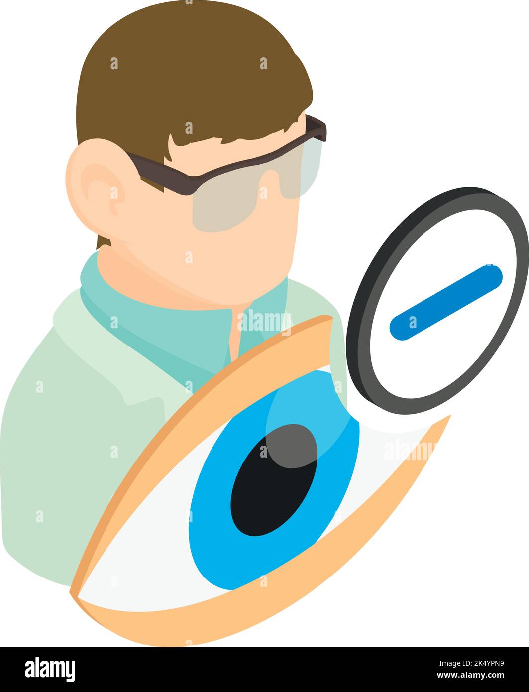 Treatment myopia icon isometric vector. Ophthalmologist, human eye ...