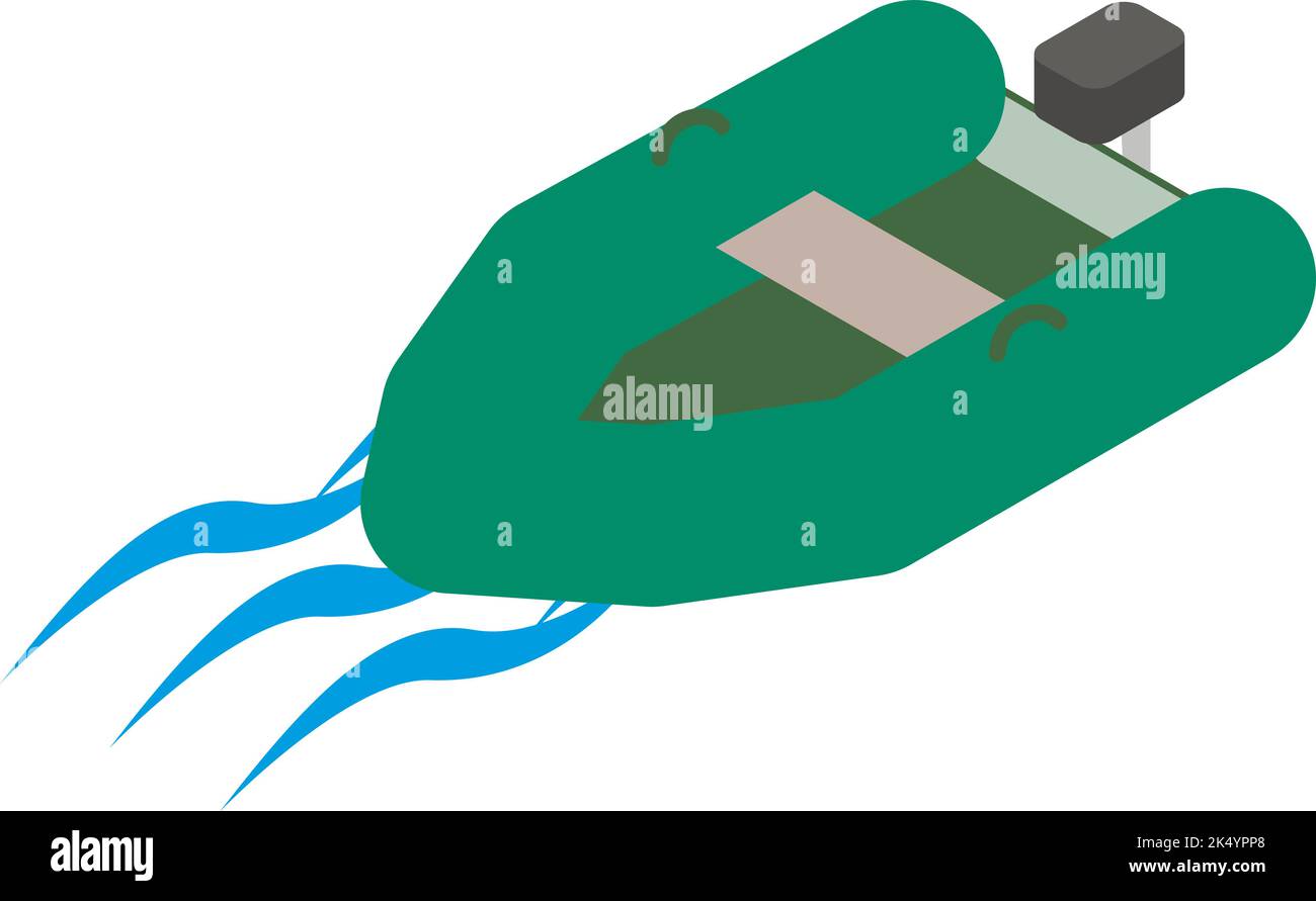 Inflatable boat icon isometric vector. Modern inflatable boat with ...