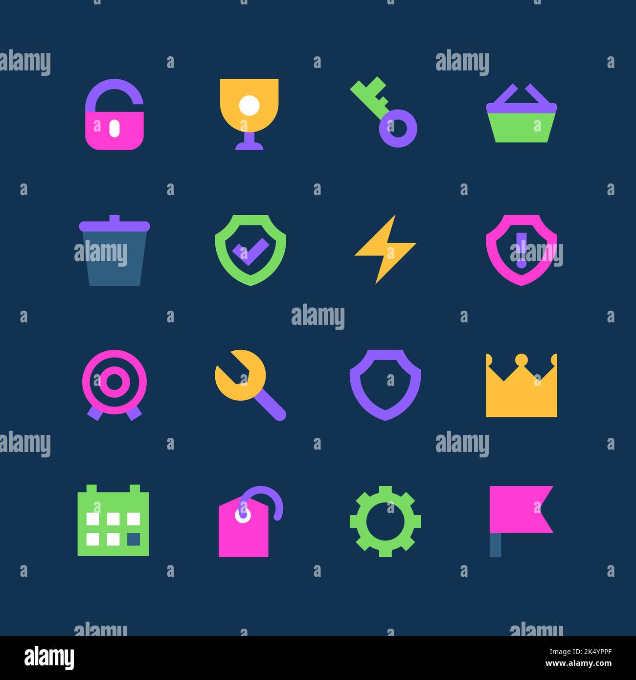 Neon icon set lightning Stock Vector Images - Alamy