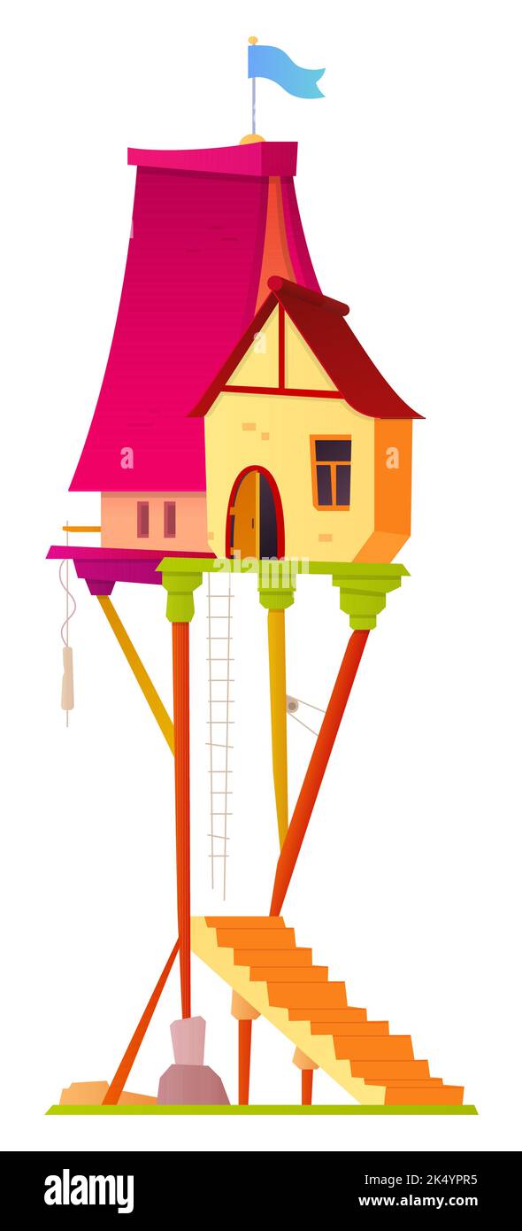 House on props - modern flat design style single isolated image Stock ...