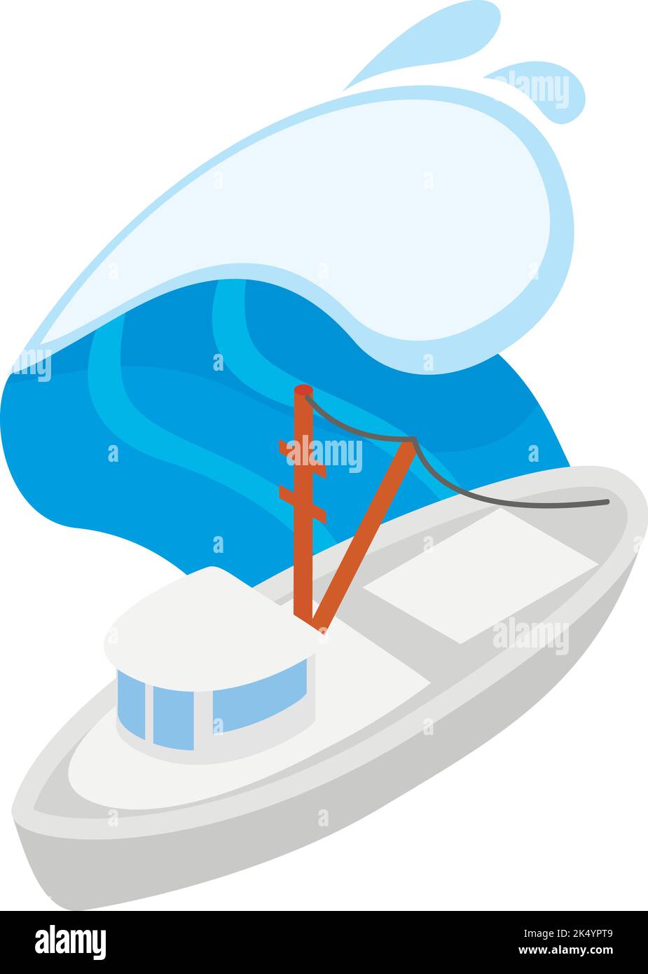 Fishing trawler icon isometric vector. New white fishing ship under ...