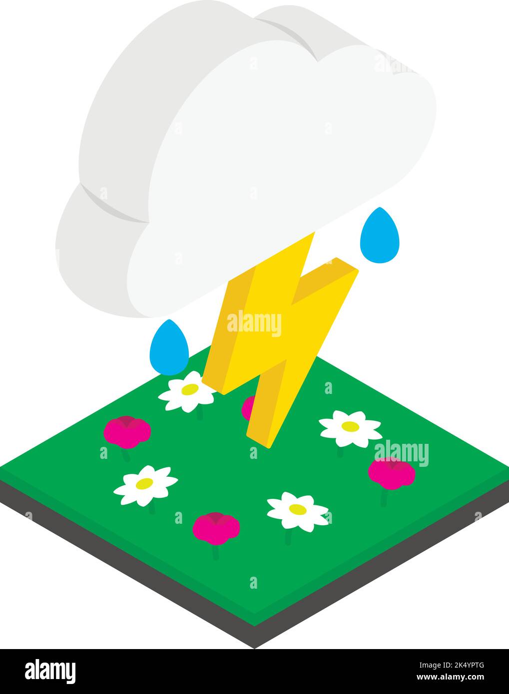 Lightning storm landscape over Cut Out Stock Images & Pictures - Alamy