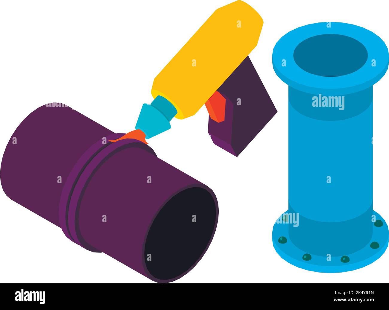 Welding work icon isometric vector. Modern manual welding torch and ...