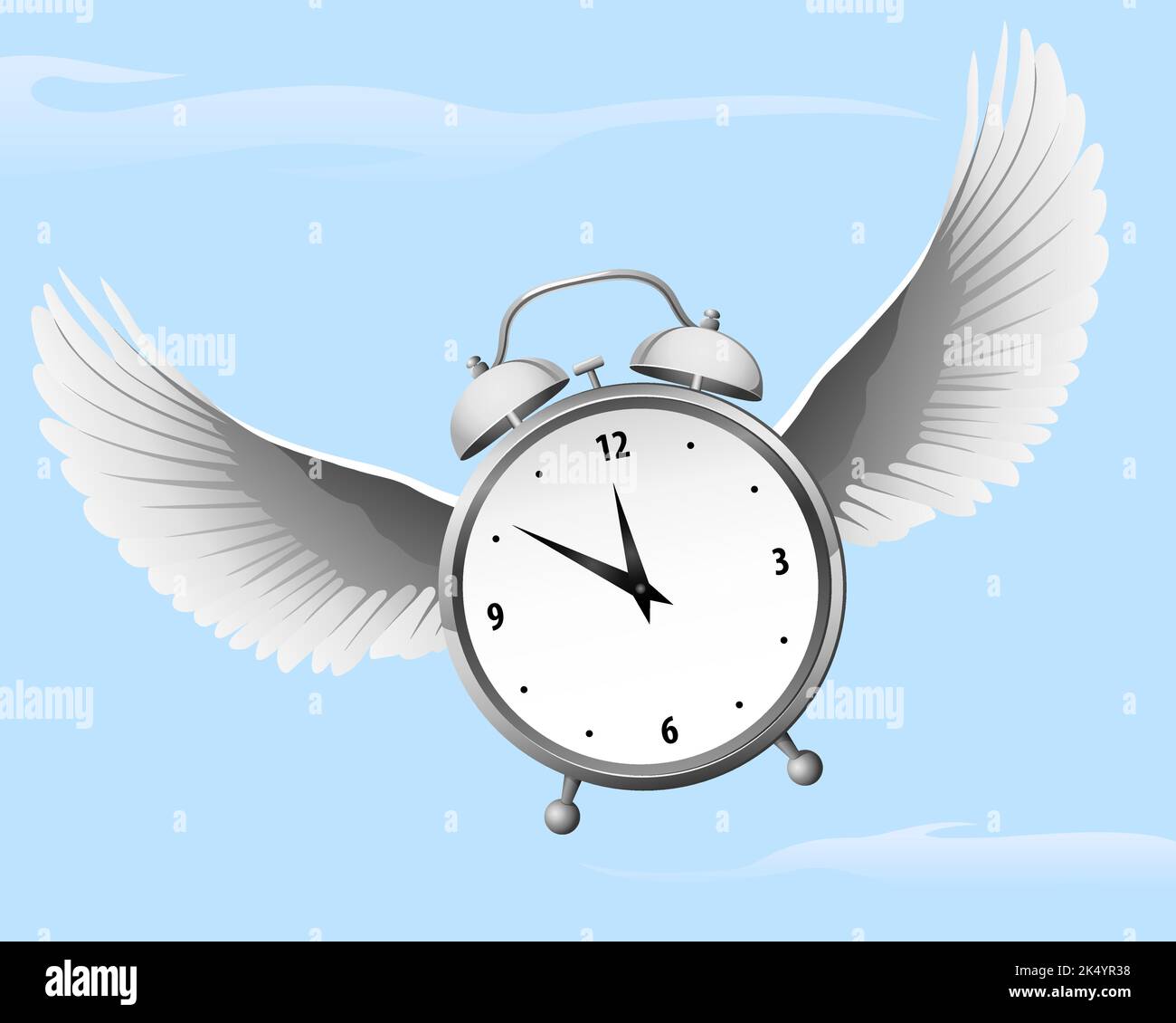 Time Flies, a flying alarm clock with wings Stock Vector Image & Art ...