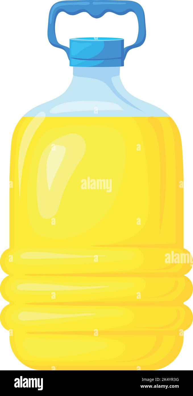 Plastic oil container icon. Cartoon food canister isolated on white ...
