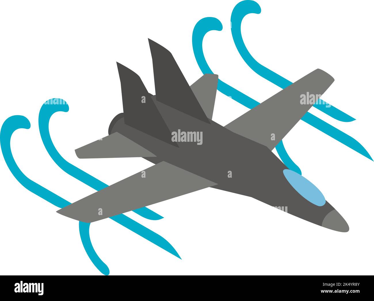 Military fighter icon isometric vector. Modern war plane flying in air ...