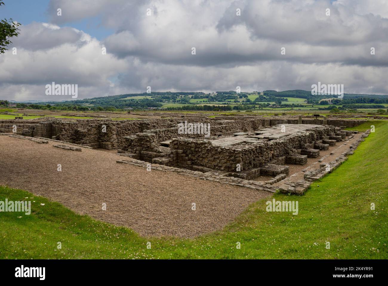 Northumberland, England, UK. Corbridge Roman Town. Granaries, with ...