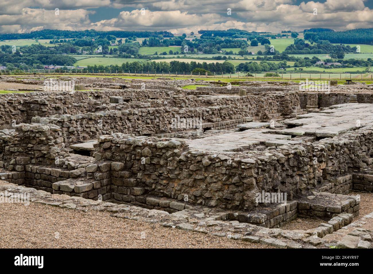 Northumberland, England, UK. Corbridge Roman Town. Granaries, with ...