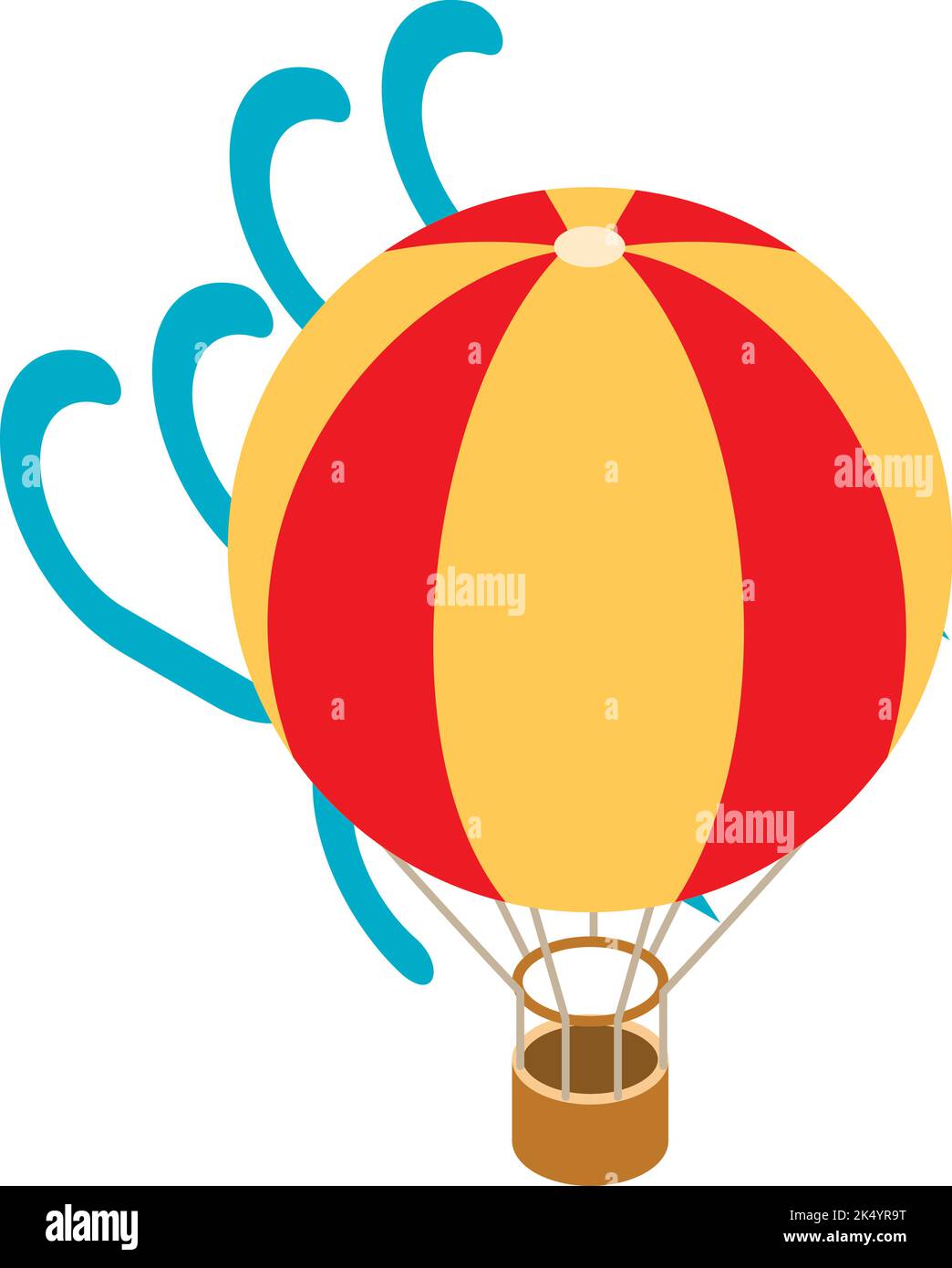 Air balloon icon isometric vector. Big multicolored aerostat flying in ...