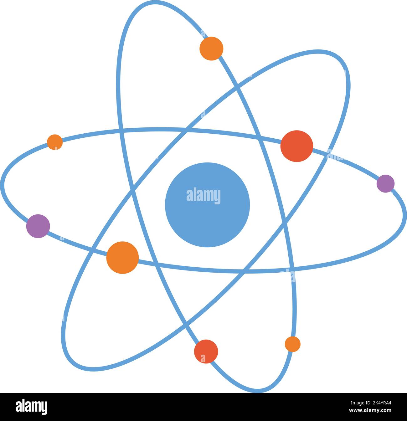 Atomic model icon. Physics symbol. Science sign isolated on white ...