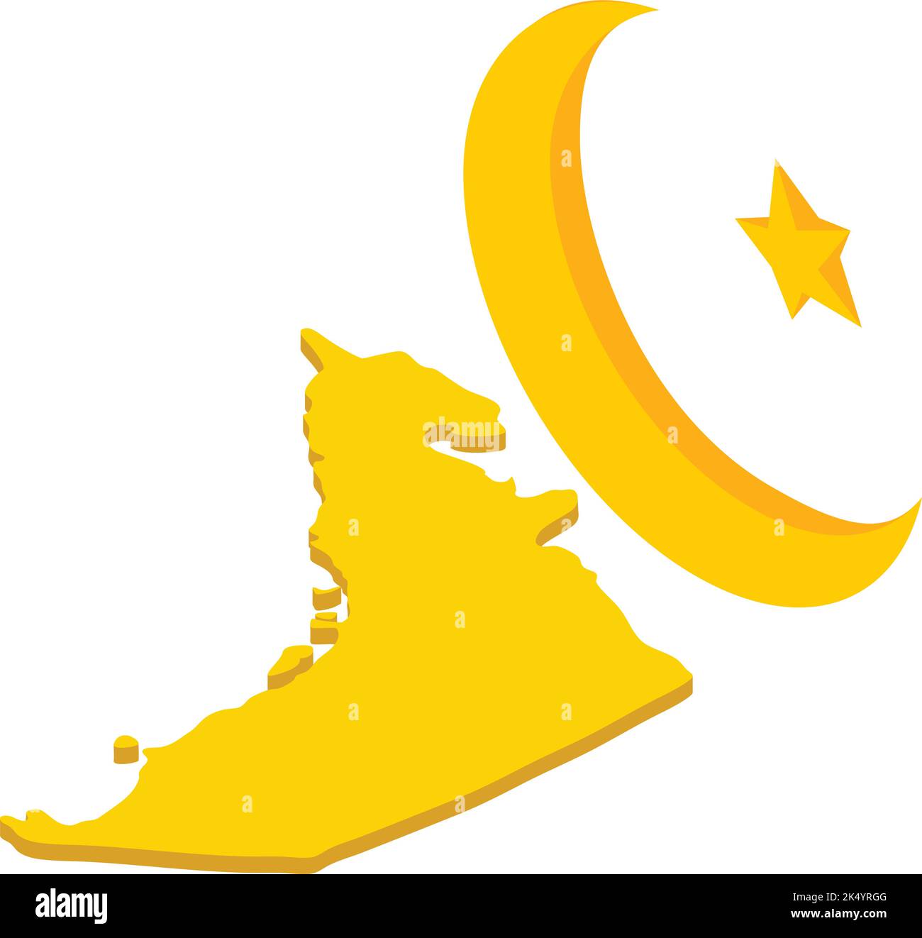 Symbol uae icon isometric vector. United arab emirates map, month with ...