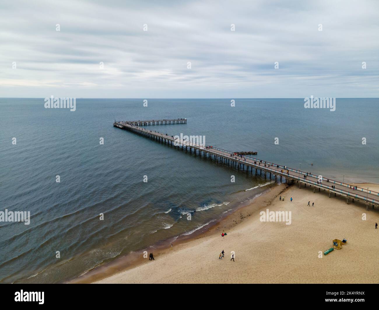 An aerial view of Palanga bridge surrounded by water Stock Photo - Alamy