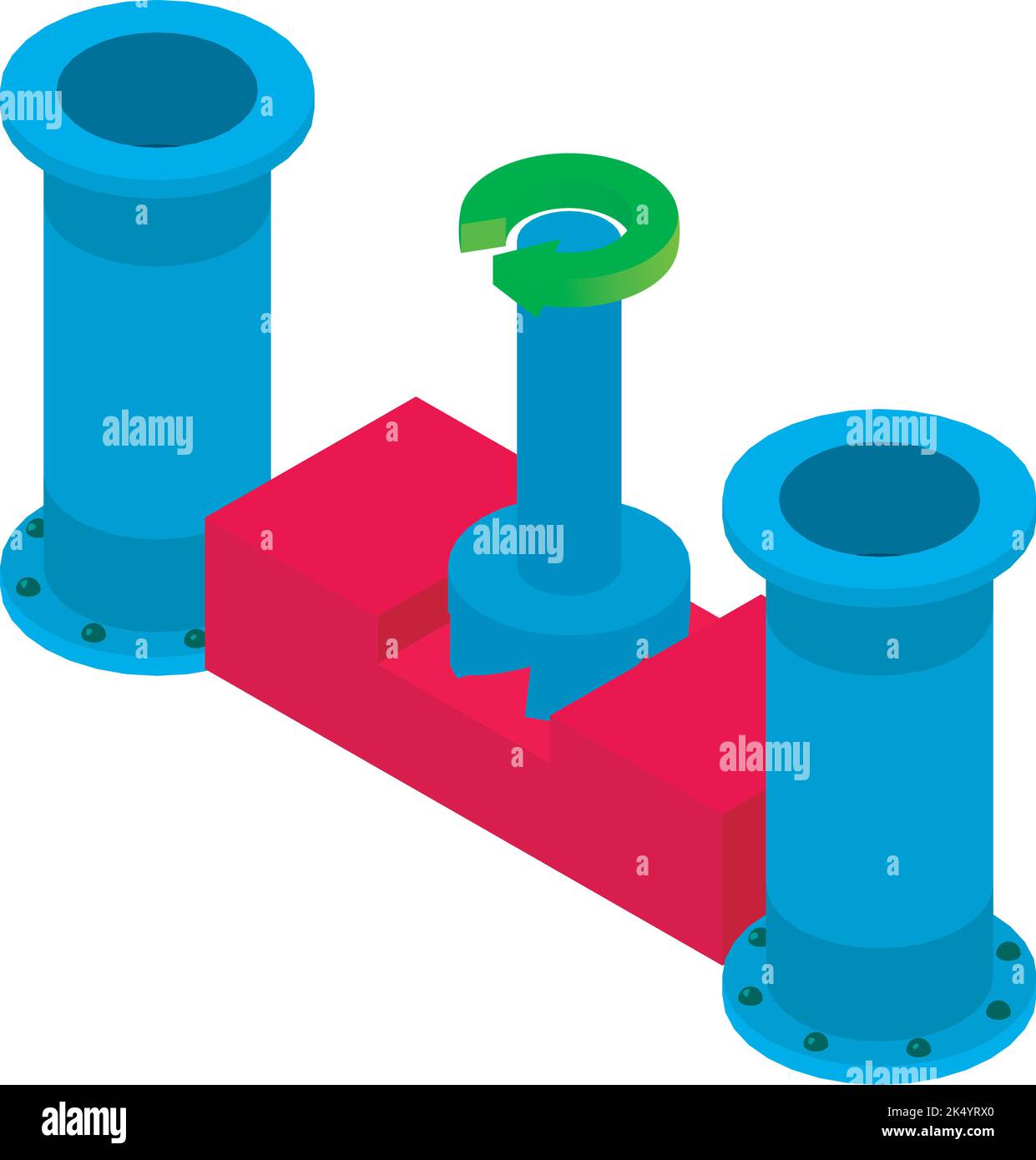 Metalworking tool icon isometric vector. Face milling process, sewerage ...