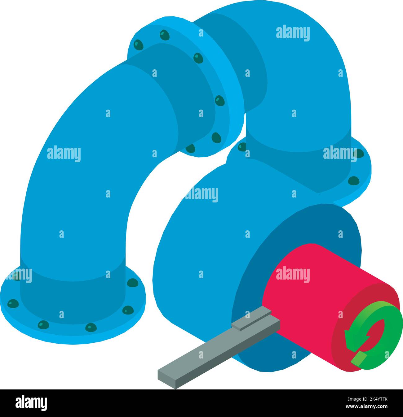 Metalworking icon isometric vector. Turning lathe and part of curved ...