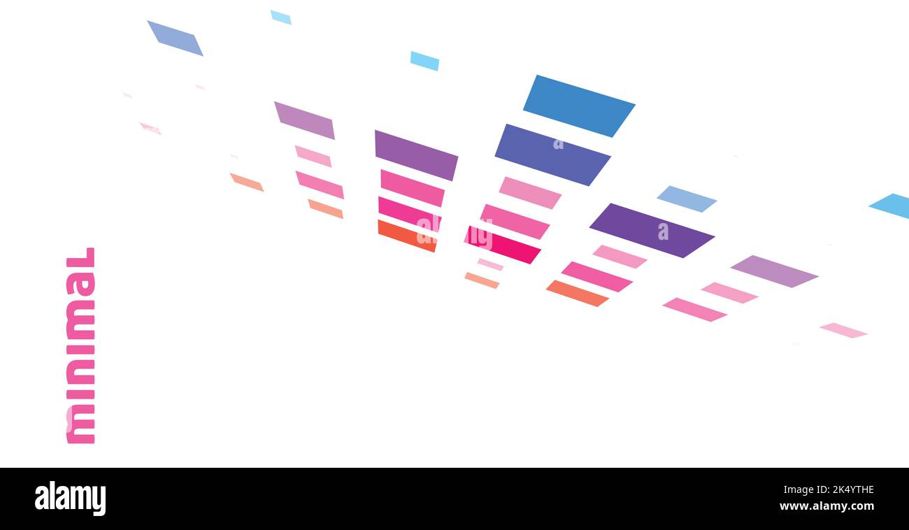 Minimal abstraction with multicolor sparse squares on white background ...