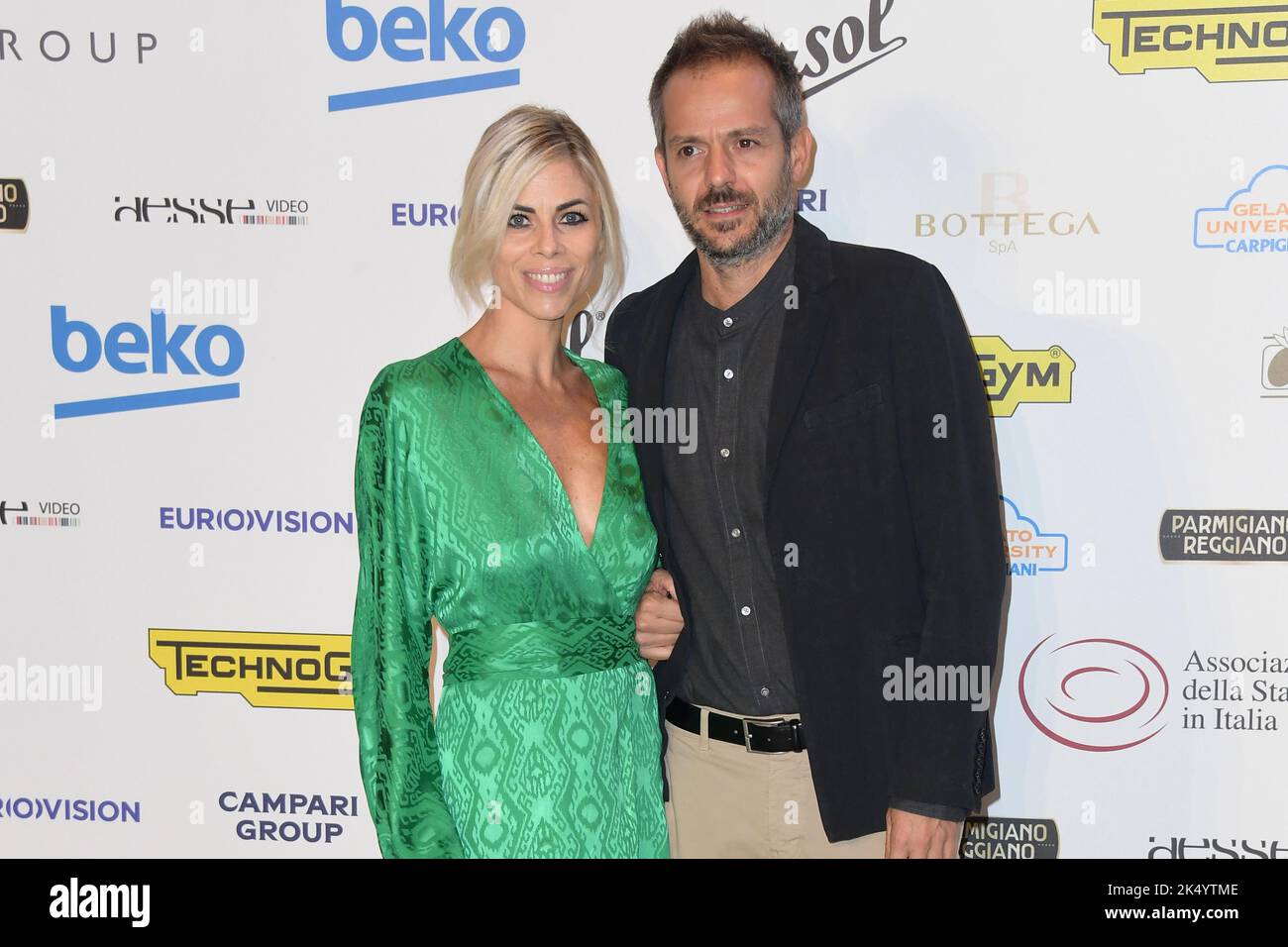 Avarello Roberta (left) and Simone Godano (right) attend at the red ...