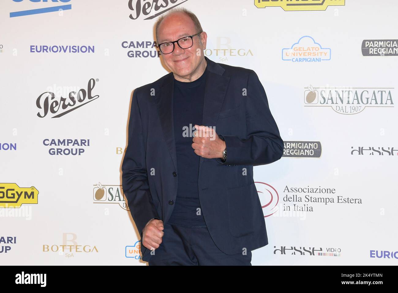 Carlo Verdone attends at the red carpet of the Globo d'oro award 2022 ...