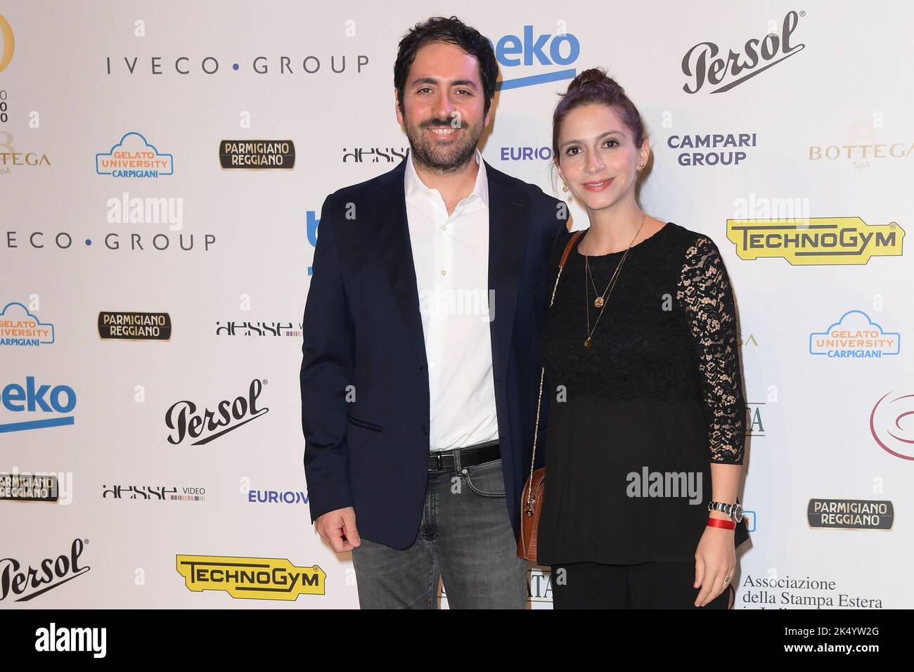 Matteo Rovere (left) and Giulia Steigerwalt (right) attend at the red ...