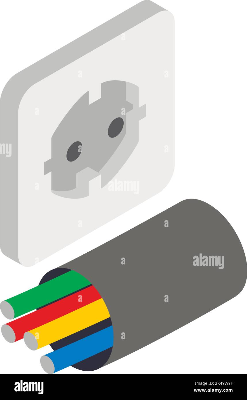 Electrical equipment icon isometric vector. White power outlet ...