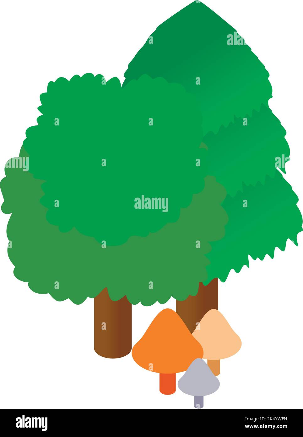 Mushroom forest icon isometric vector. Mushroom under leaved and ...