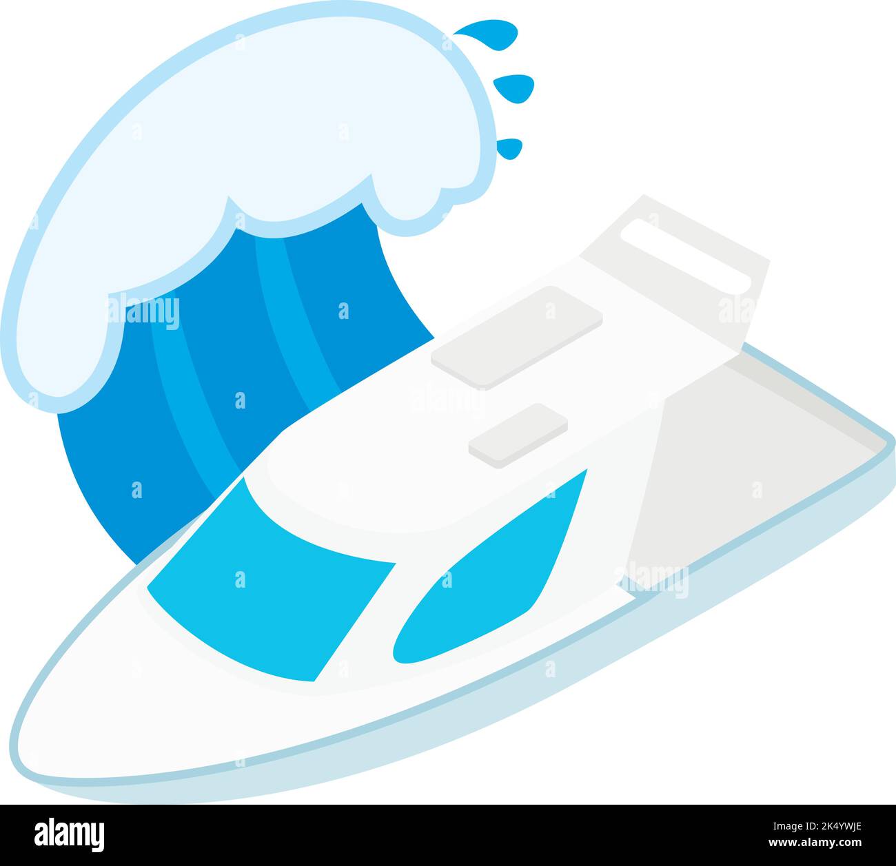 Luxury yacht icon isometric vector. White power boat cruising under ... Luxury yacht icon isometric vector. White power boat cruising under ...