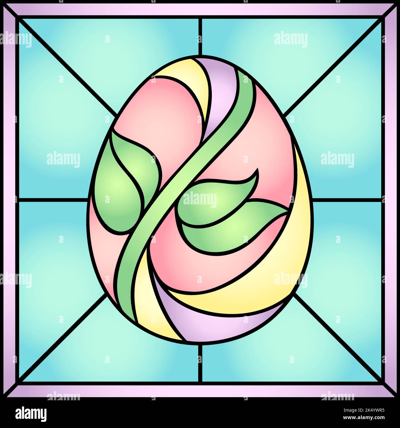 A stained glass style vector Easter egg window Stock Vector Image & Art ...
