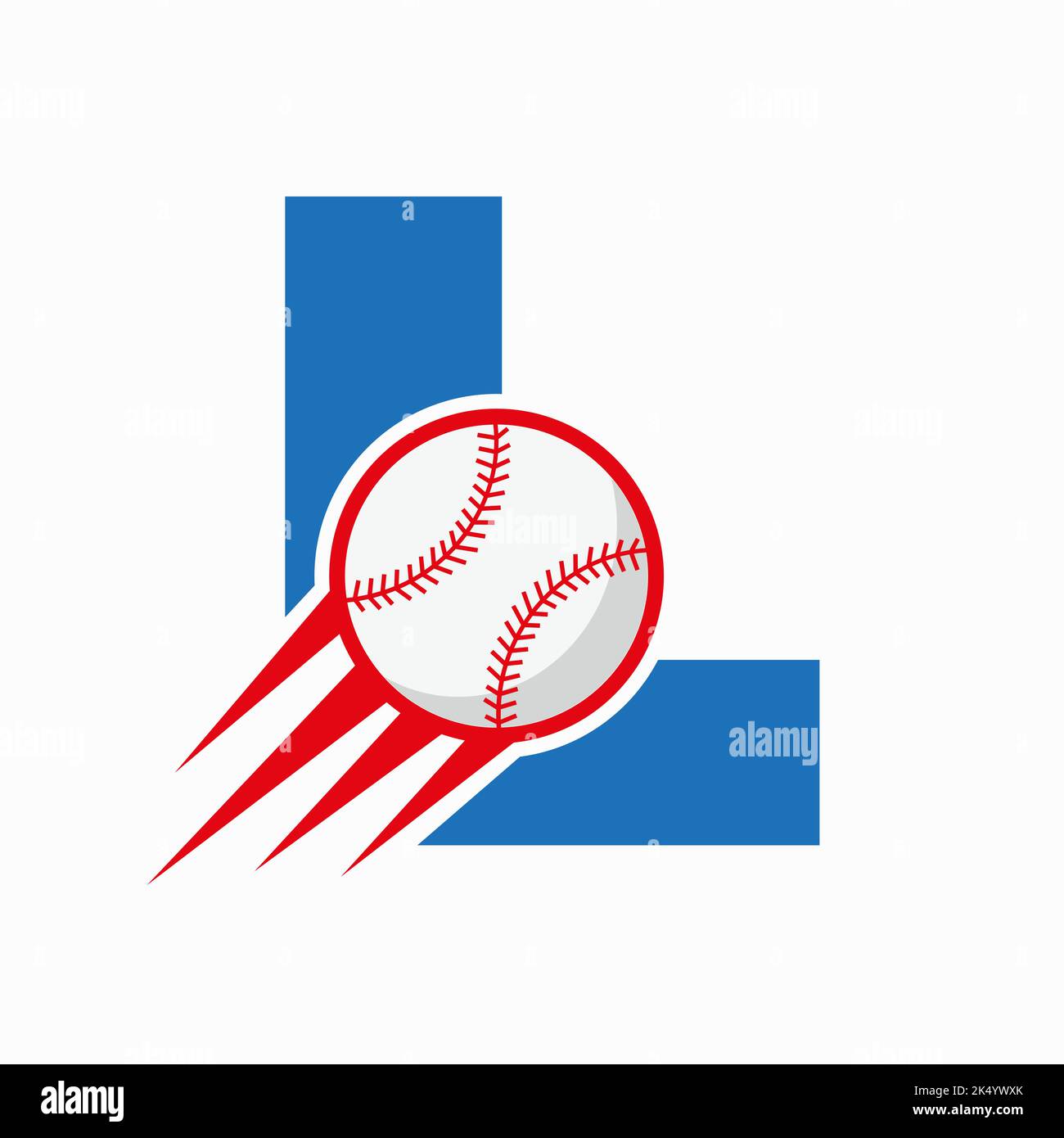Initial Letter L Baseball Logo Concept With Moving Baseball Icon Vector ...