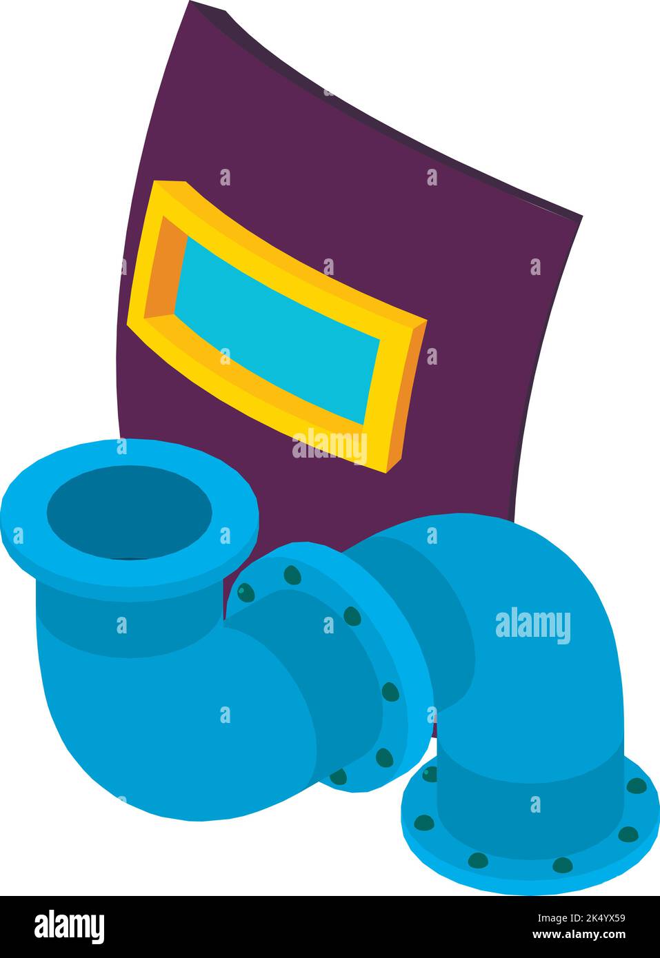 Protective equipment icon isometric vector. Welder mask and adapter ...