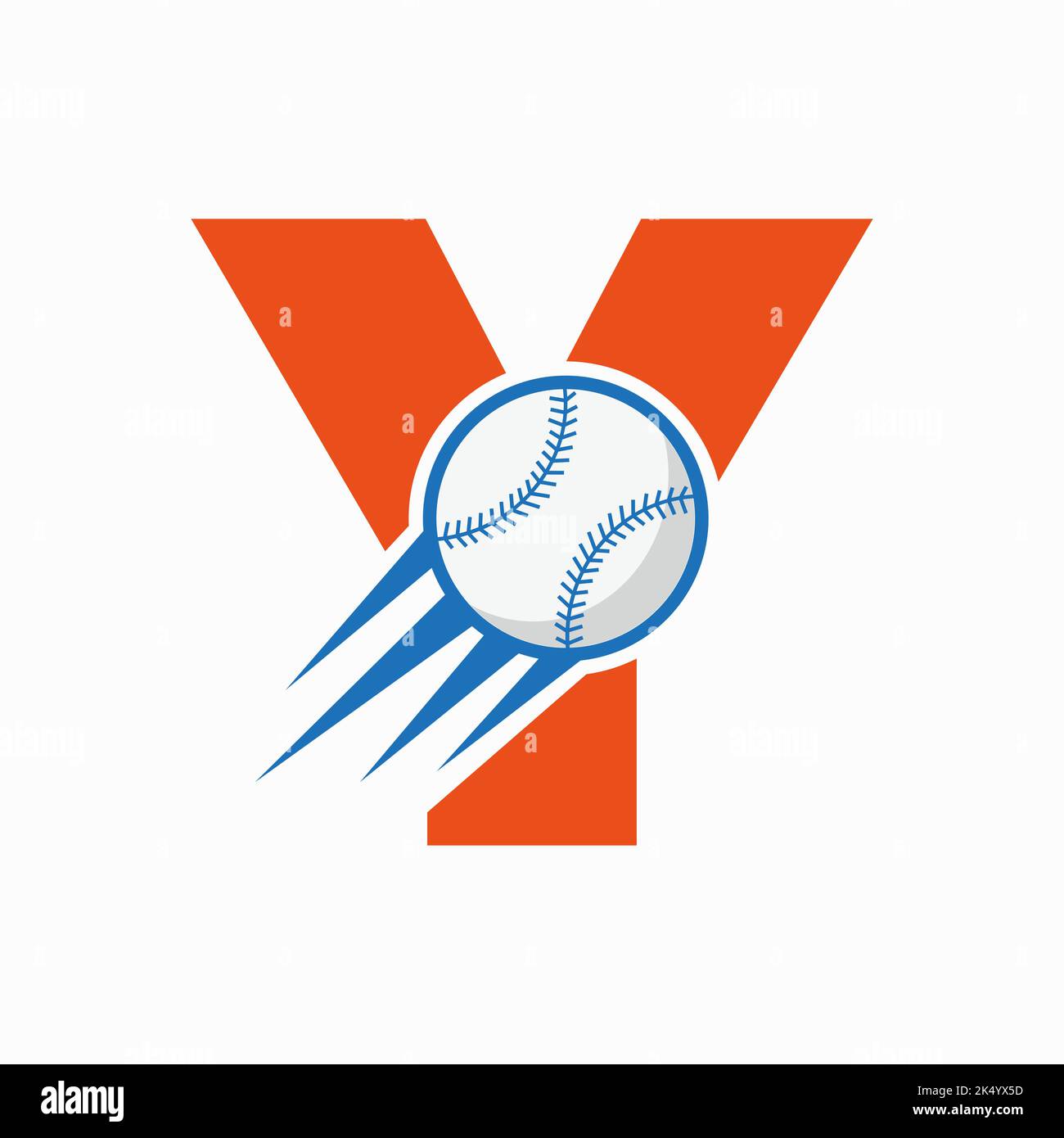 Initial Letter Y Baseball Logo Concept With Moving Baseball Icon Vector ...