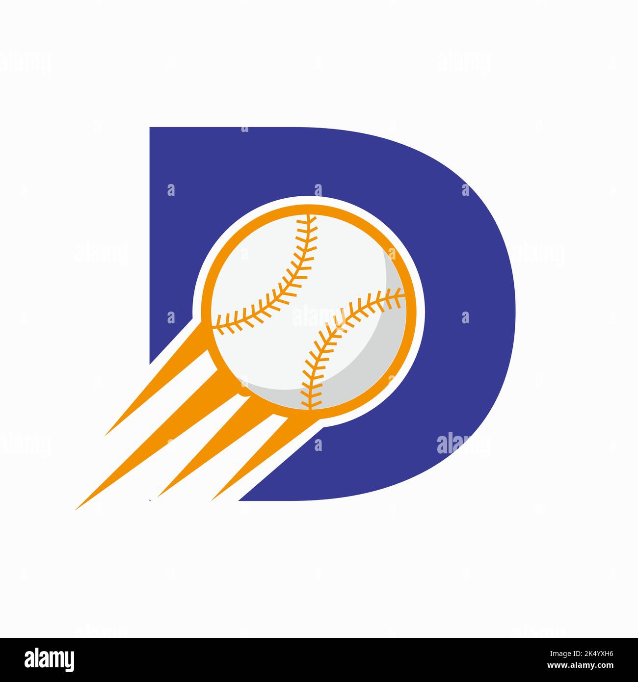 Initial Letter D Baseball Logo Concept With Moving Baseball Icon Vector ...