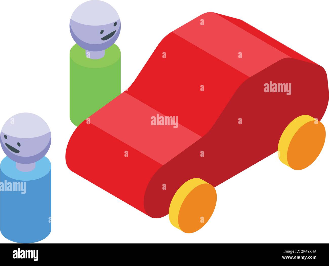 Montessori car toy icon isometric vector. School education. Smart shape ...