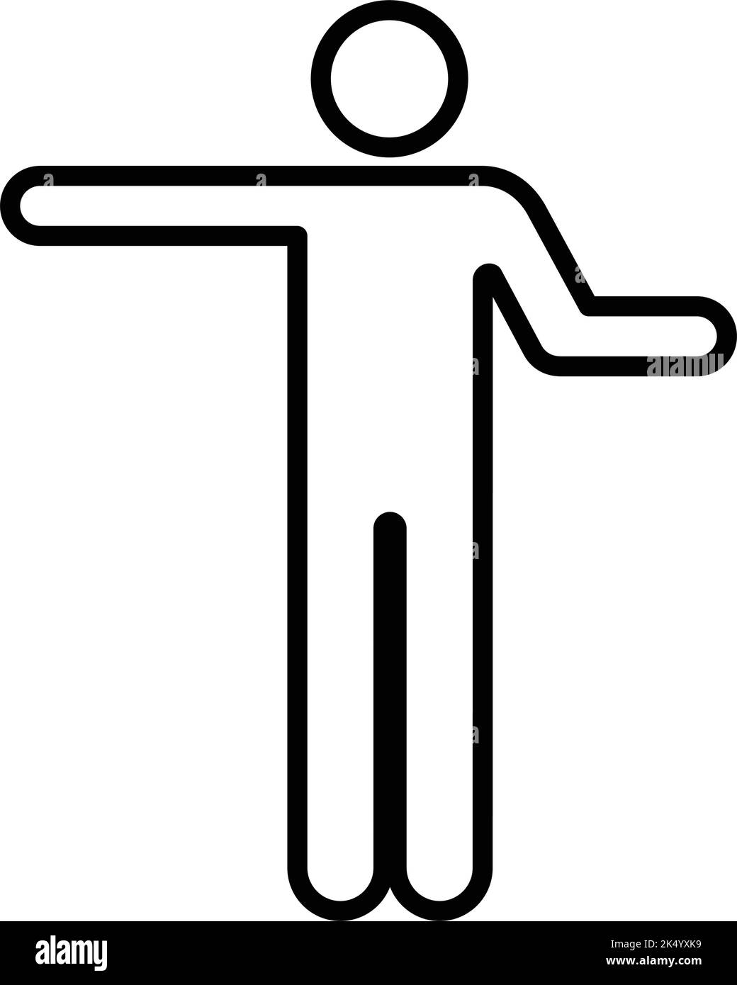 Man open arms icon vector male person with raised hands symbol in a ...