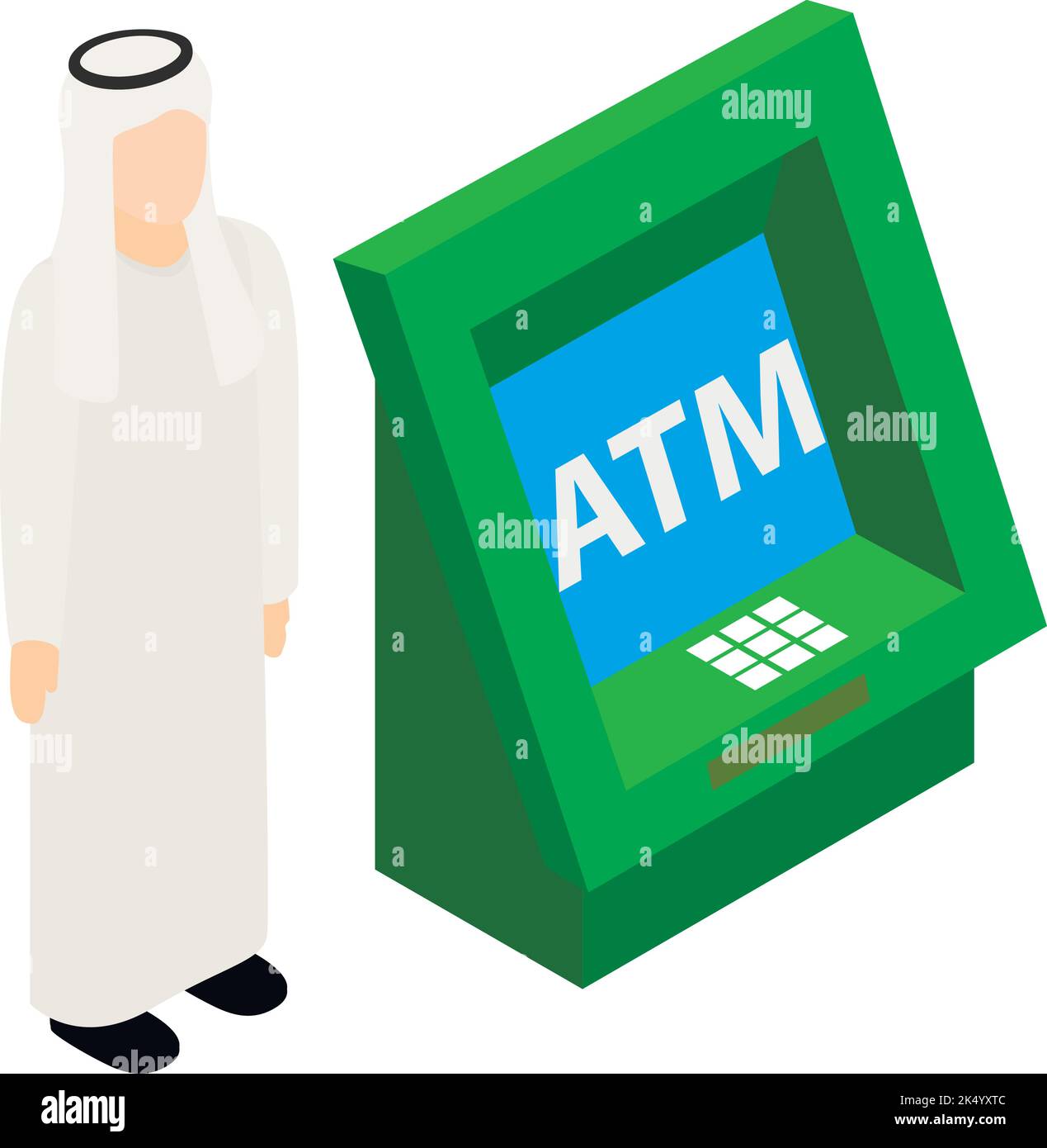 Arab businessman icon isometric vector. Muslim man in traditional dress ...