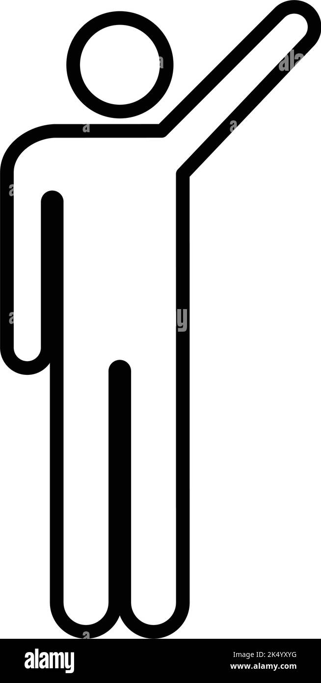 Man raised arms icon vector male person with open hands symbol in a ...