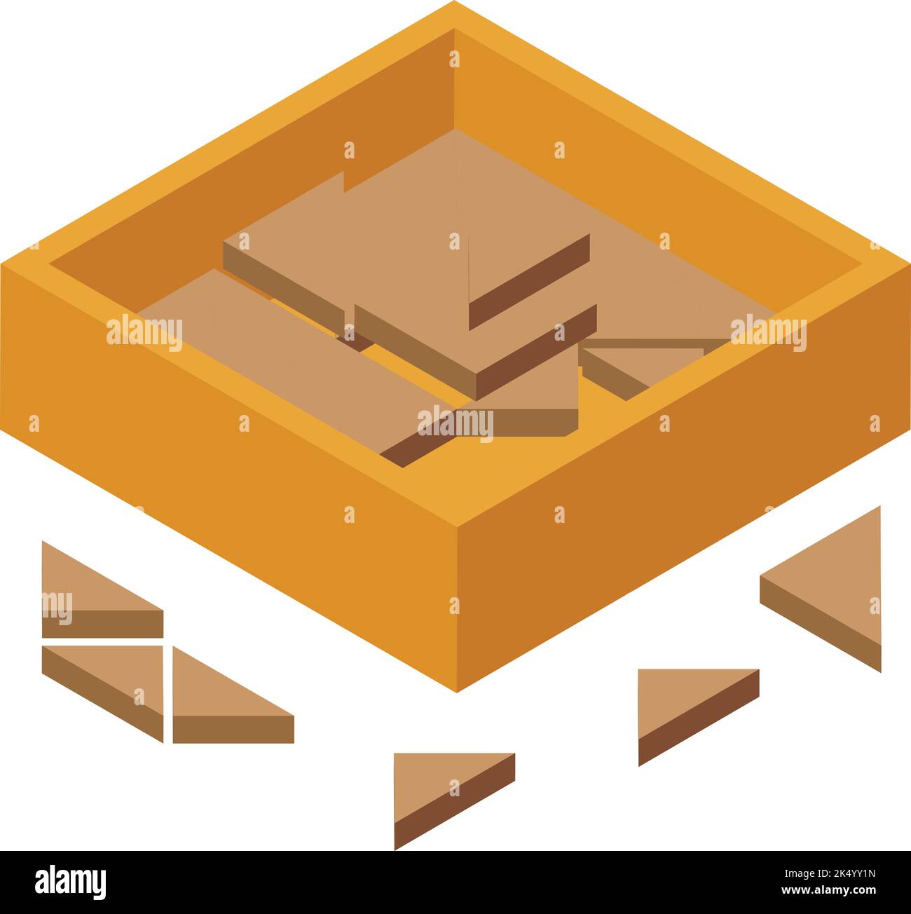 Montessori game box icon isometric vector. Toy education. Math shape ...