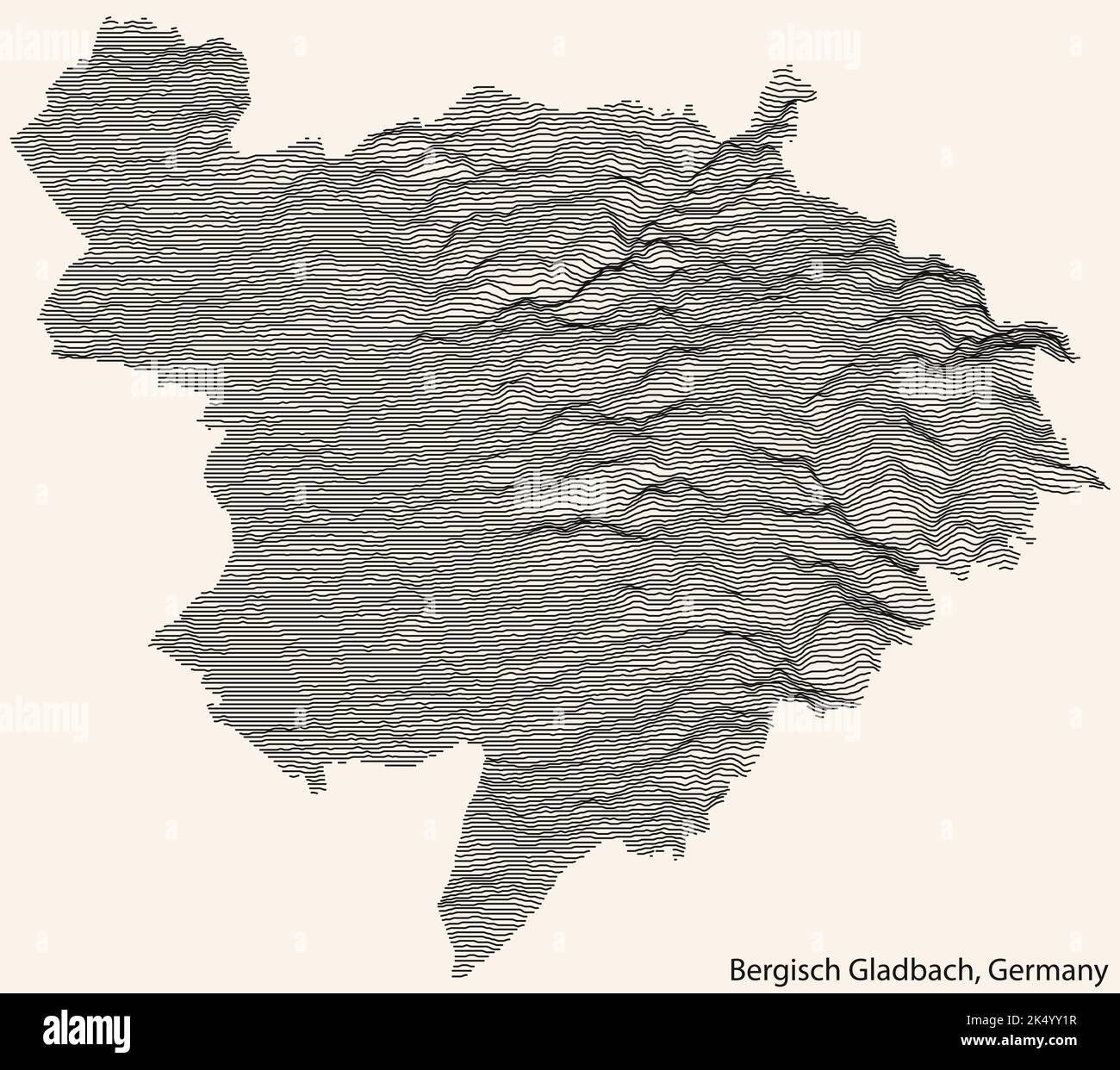 Topographic relief map of BERGISCH GLADBACH, GERMANY Stock Vector Image ...