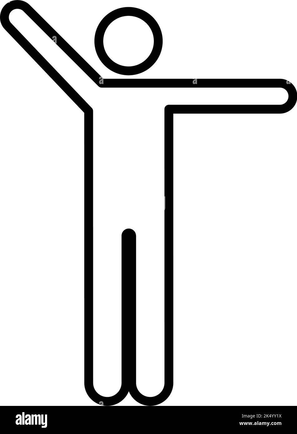 Man raised arms icon vector male person with open hands symbol in a ...