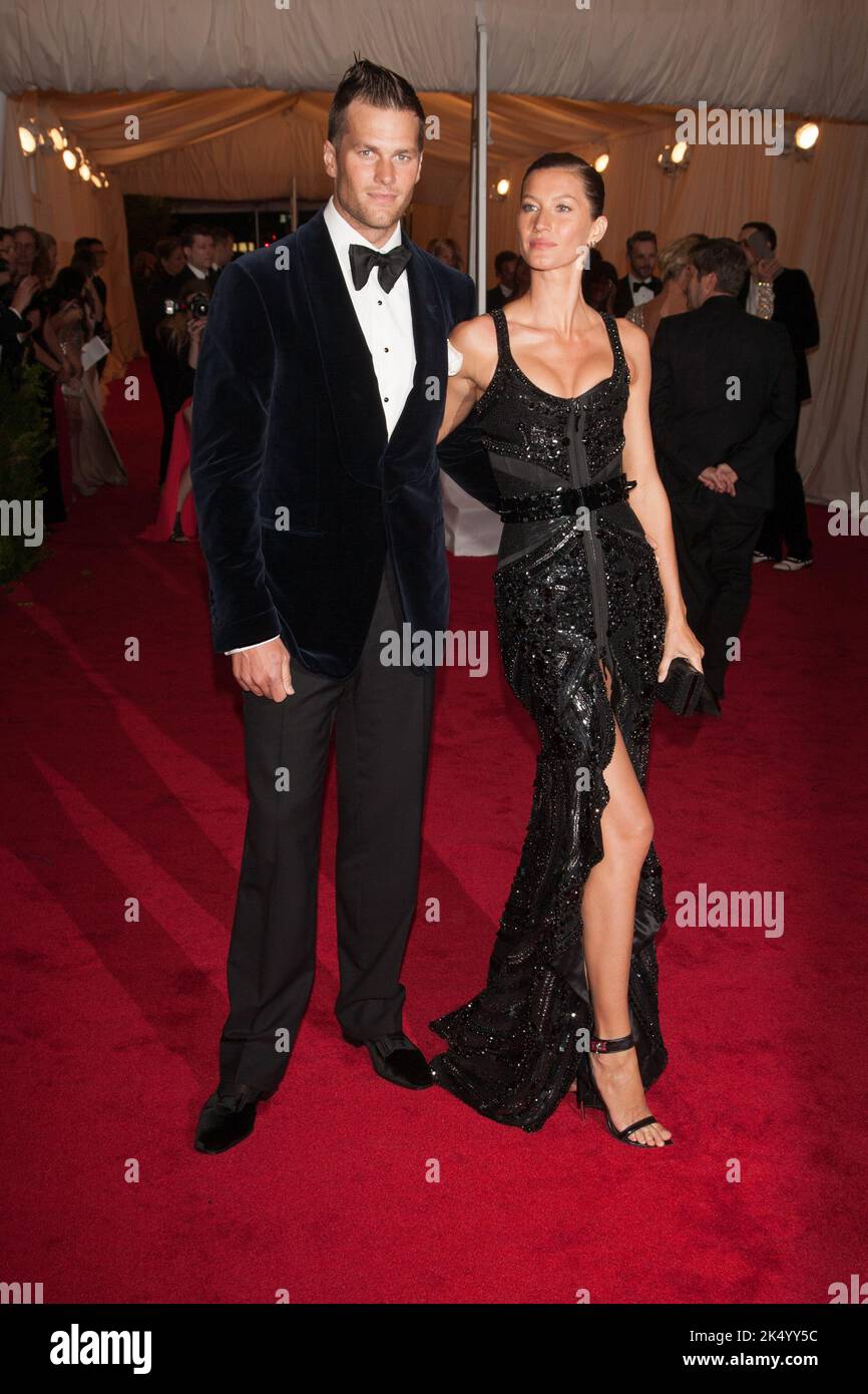 NFL player Tom Brady and model Gisele Bundchen attend the "Schiaparelli ...
