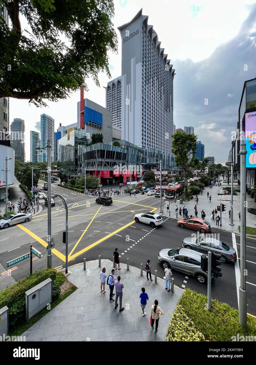 Vertical view of Orchard Road street scenes in Singapore Stock Photo ...