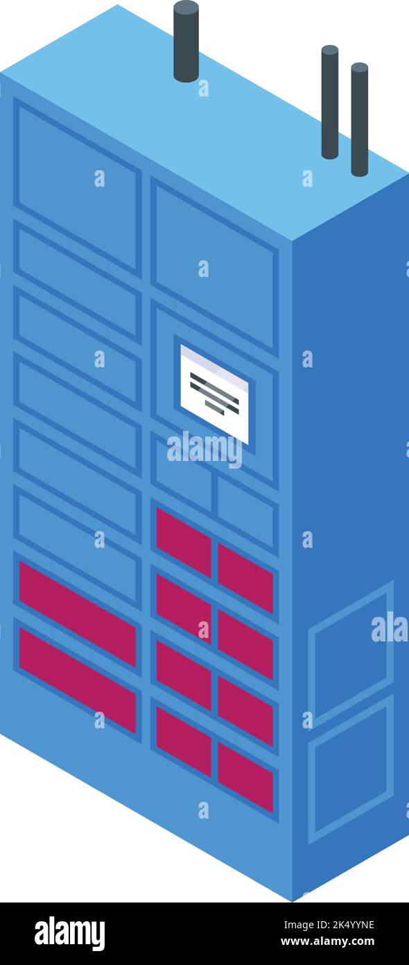 Logistic self-service parcel delivery icon isometric vector. Service ...