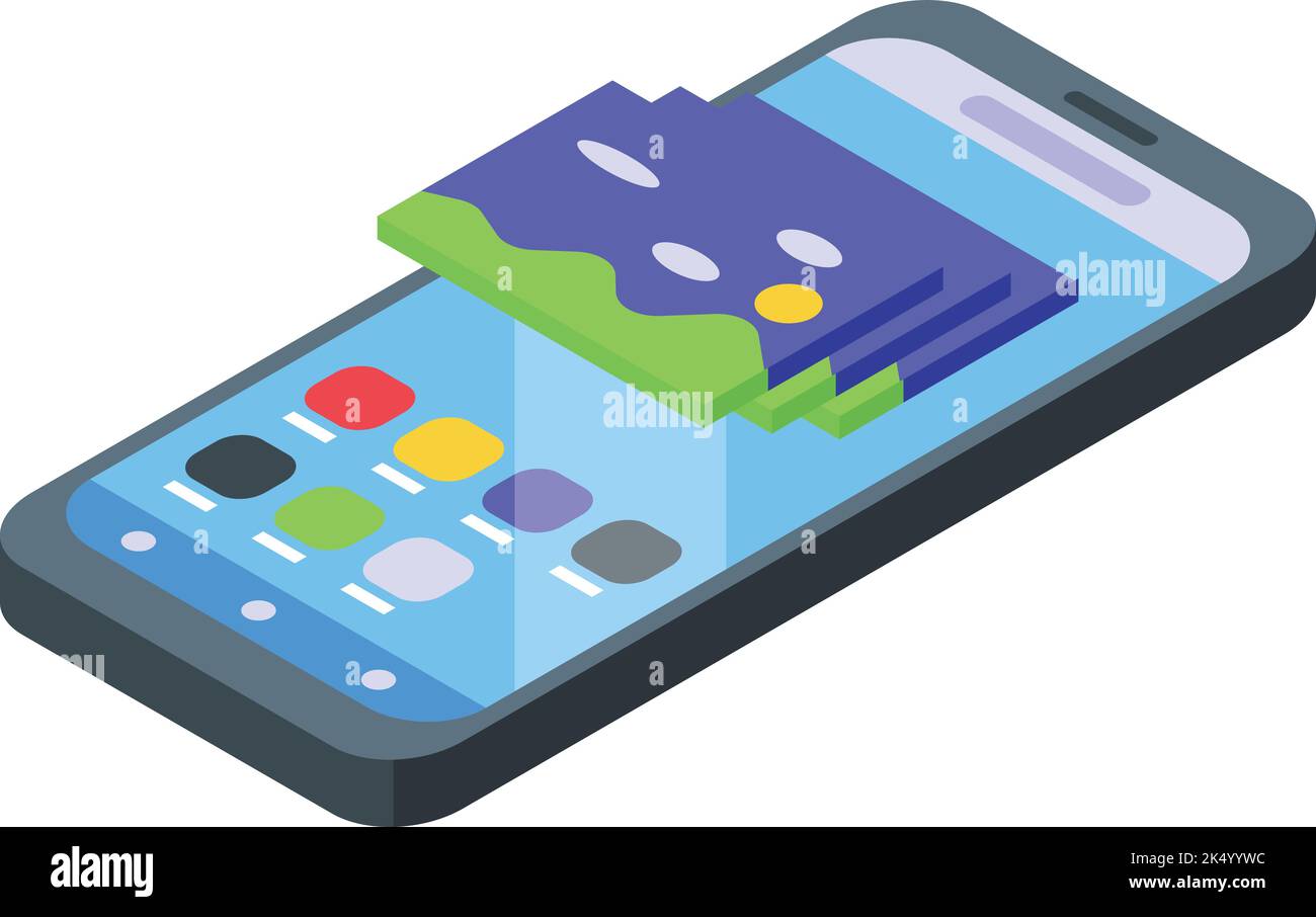 Smartphone photo memory icon isometric vector. Data storage. Digital flash Stock Vector Image ...