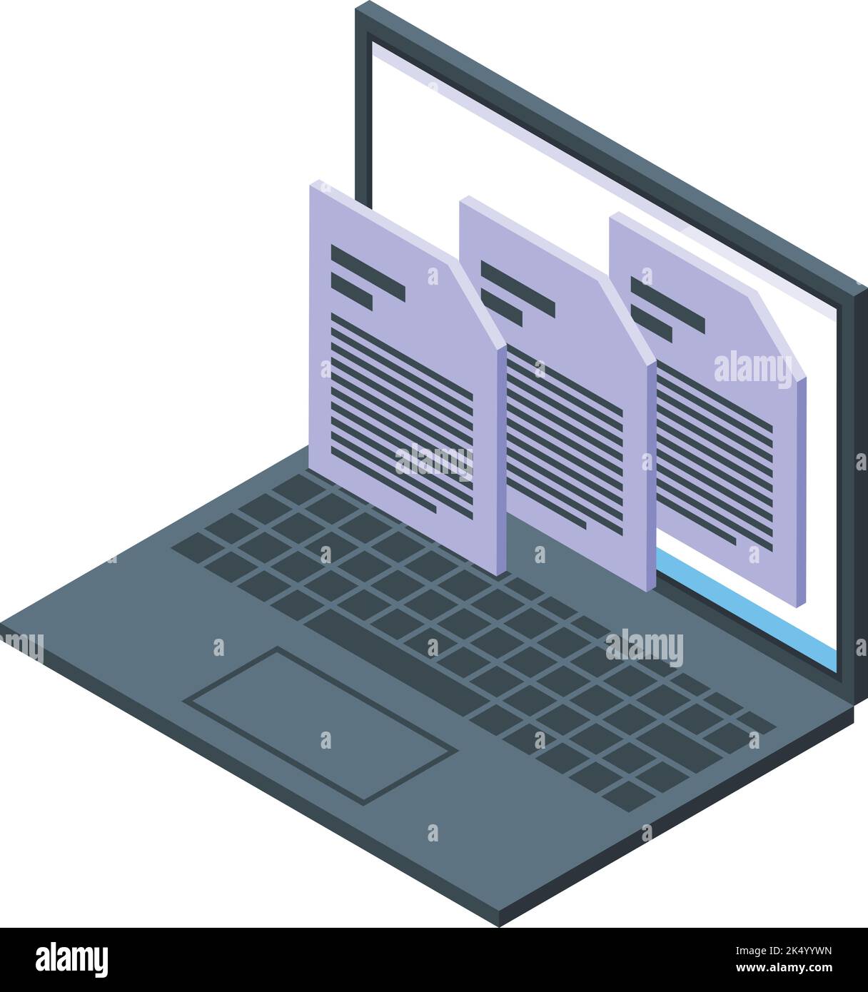 Laptop data files icon isometric vector. Sd card. Storage memory Stock ...