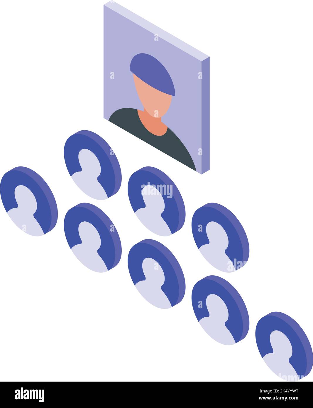 People influencer icon isometric vector. Digital online. Phone audience ...