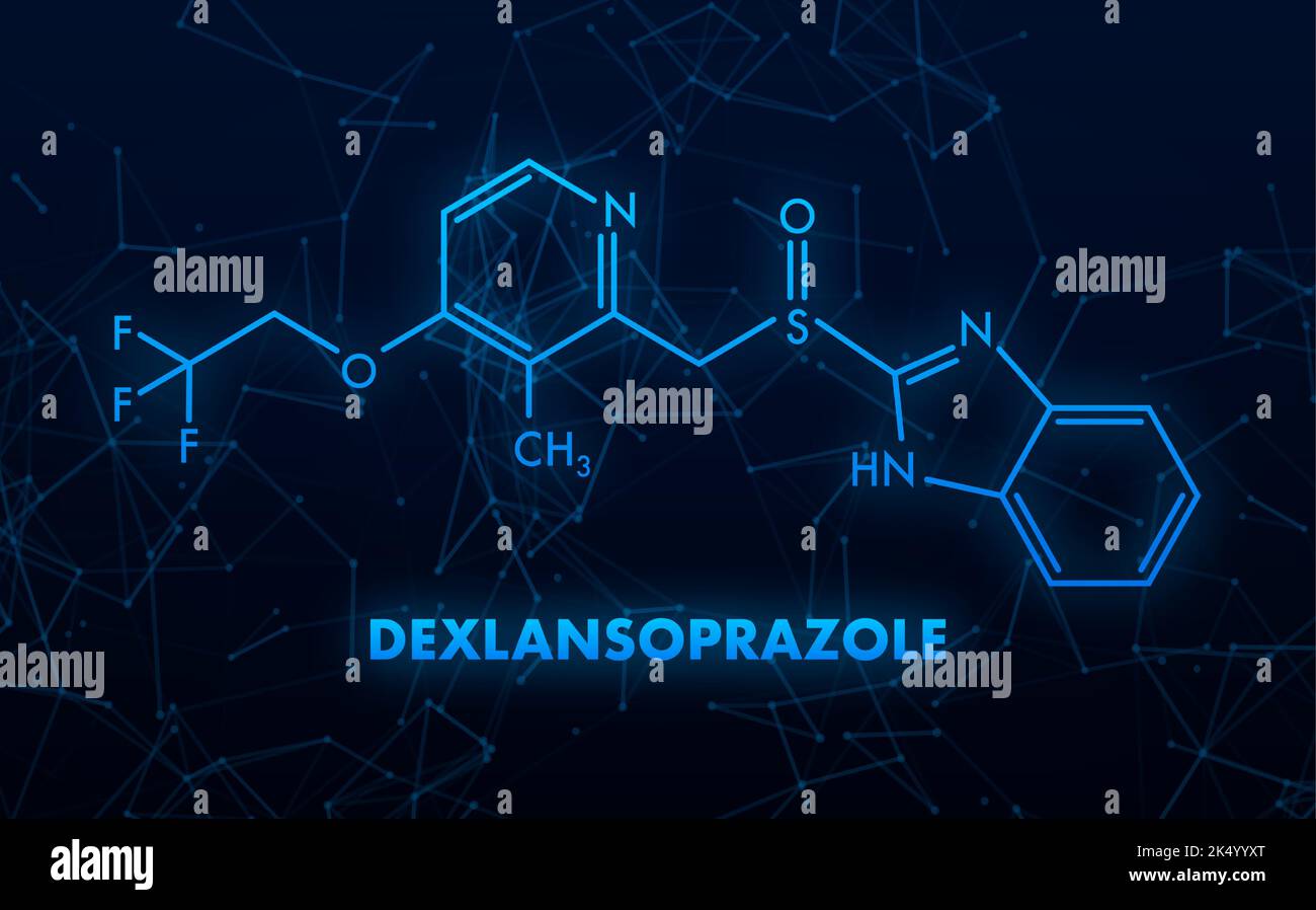 Dexlansoprazole concept chemical formula icon label, text font vector ... Dexlansoprazole concept chemical formula icon label, text font vector ...