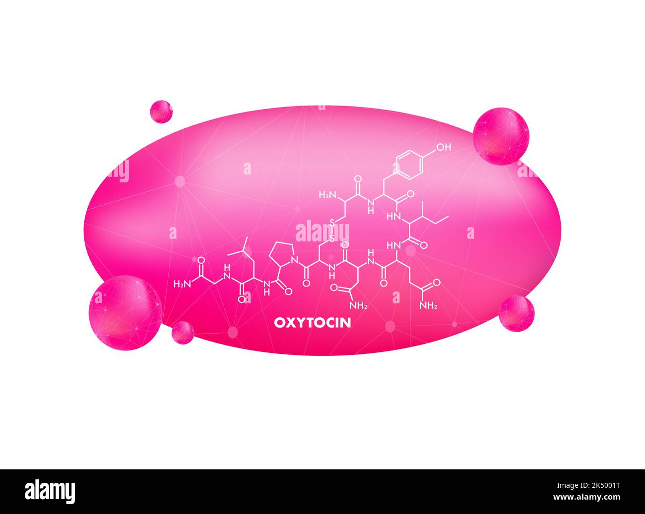 Oxytocin chemical formula, hormone of love. Vector stock illustration ...