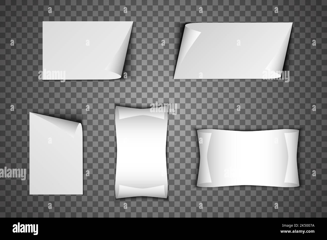 Vector realistic paper sheet with folded corner. Paper sheet A4 with ...