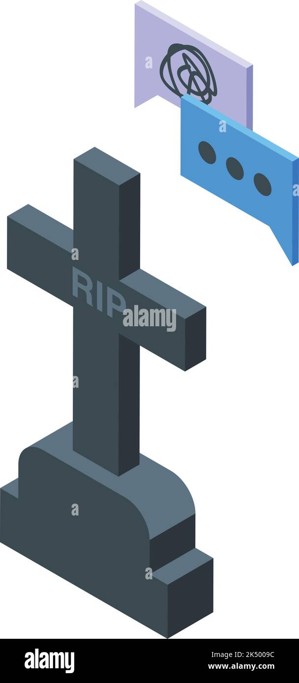 Death rip cross icon isometric vector. Panic attack. Fear disorder ...