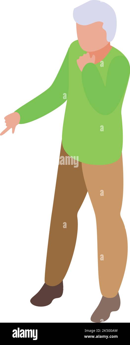Grandma panic attack icon isometric vector. Woman fear. Anger stress ...