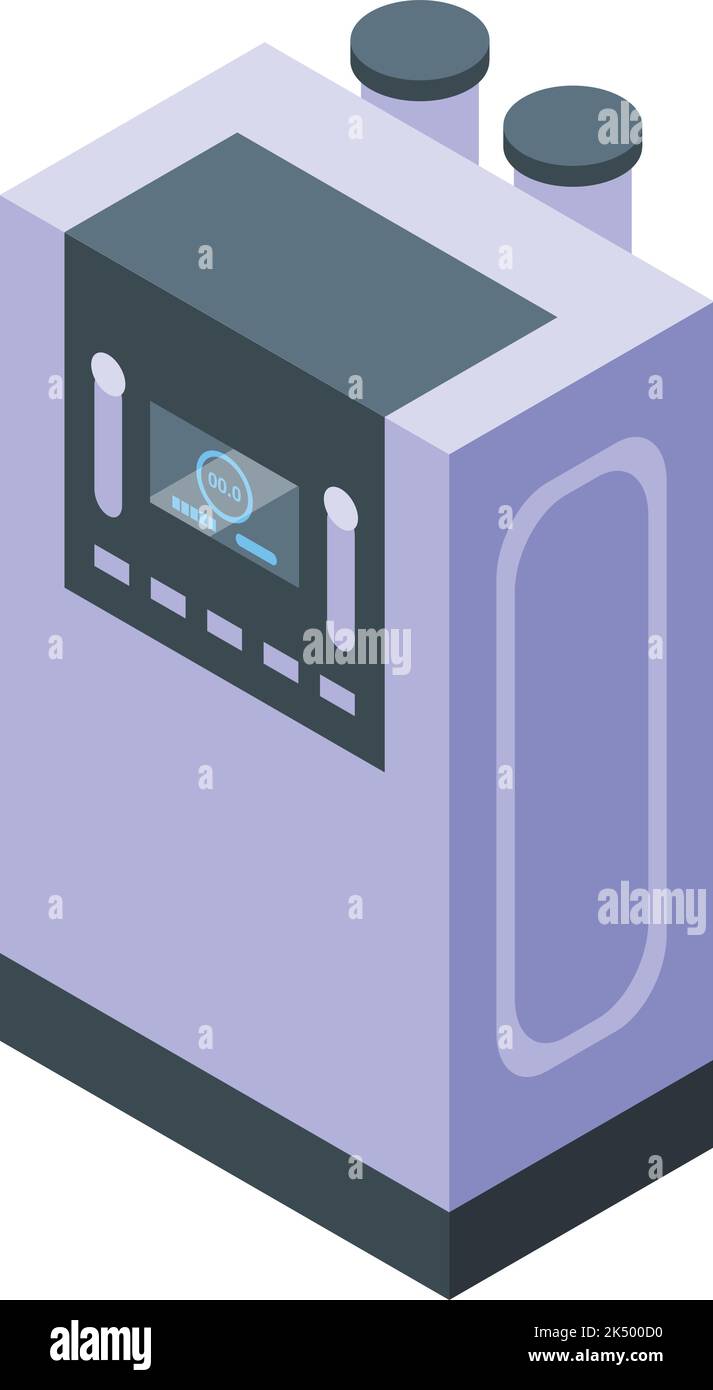 Digital oxygen concentrator icon isometric vector. Medical portable ...