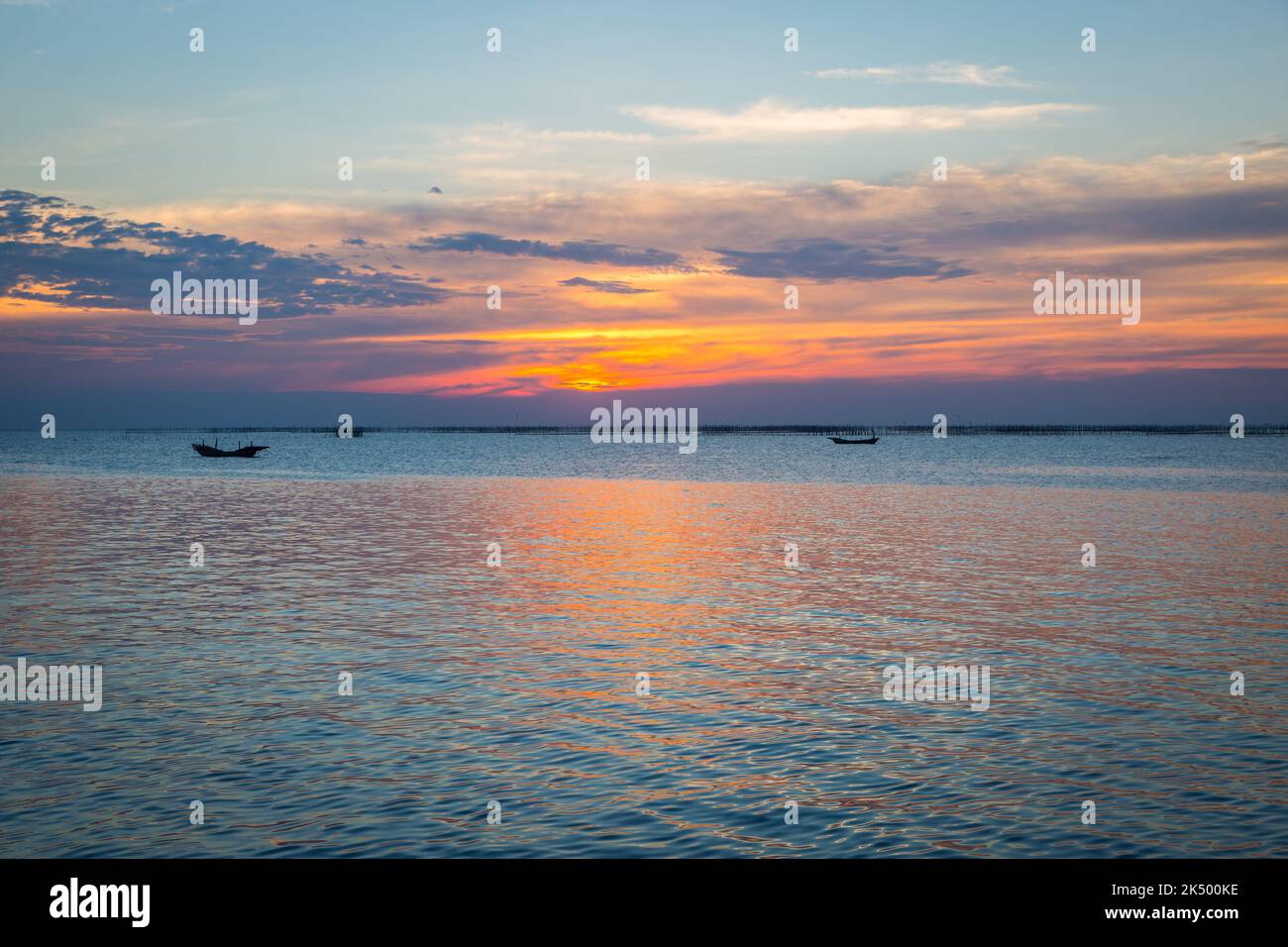 Sea and sky Before Sunset background Stock Photo - Alamy